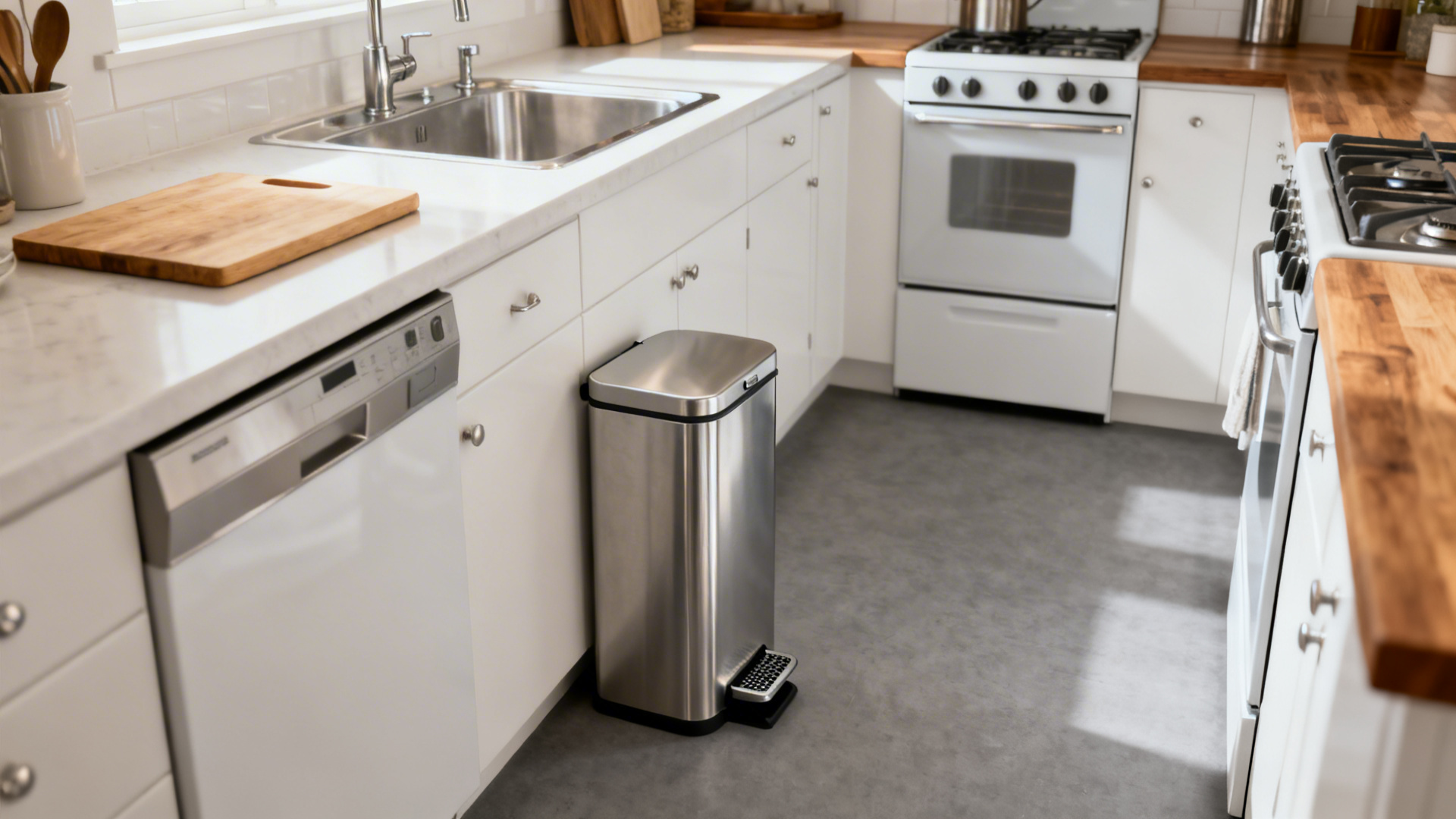 5 Kitchen Dustbin Ideas That Hide Trash in Small Kitchens