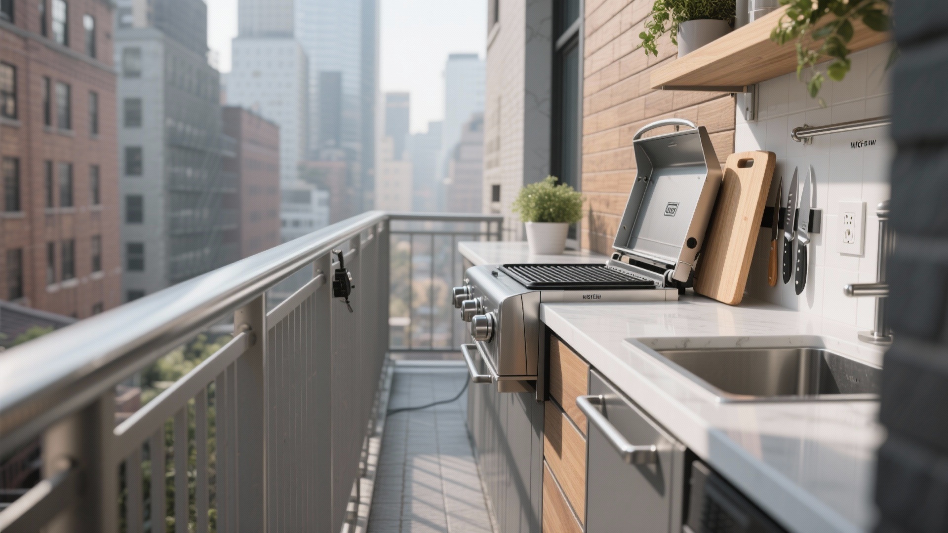 5 Ideas: Modern Grill Design for Balcony Living
