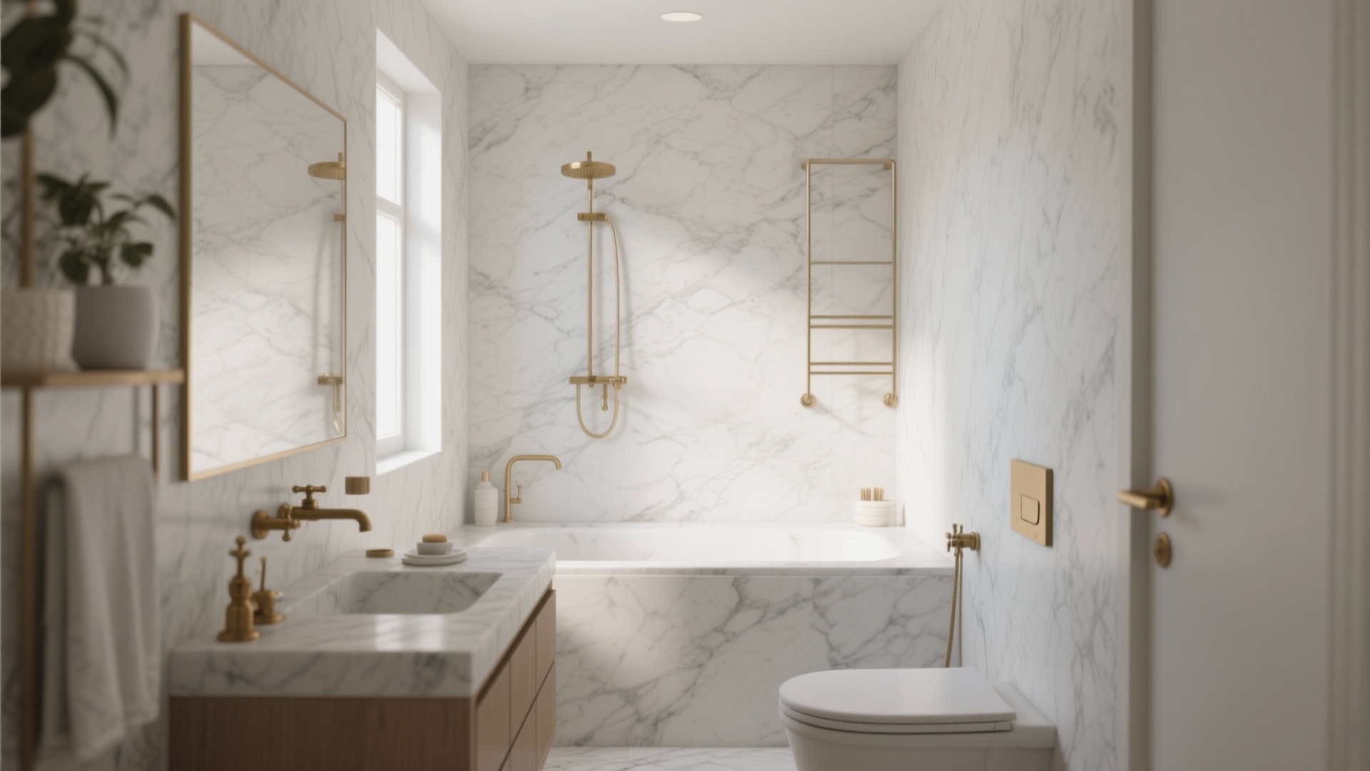 10 Small White Marble Bathroom Ideas