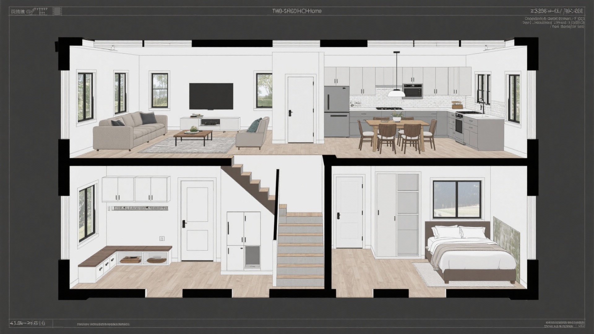 2-Storey Floor Plan with Elevation—Future-Ready Spatial Interface
