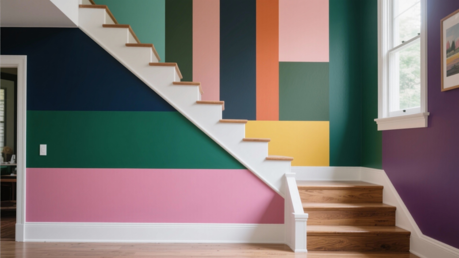 Stylish Staircase Wall Paint Color Ideas