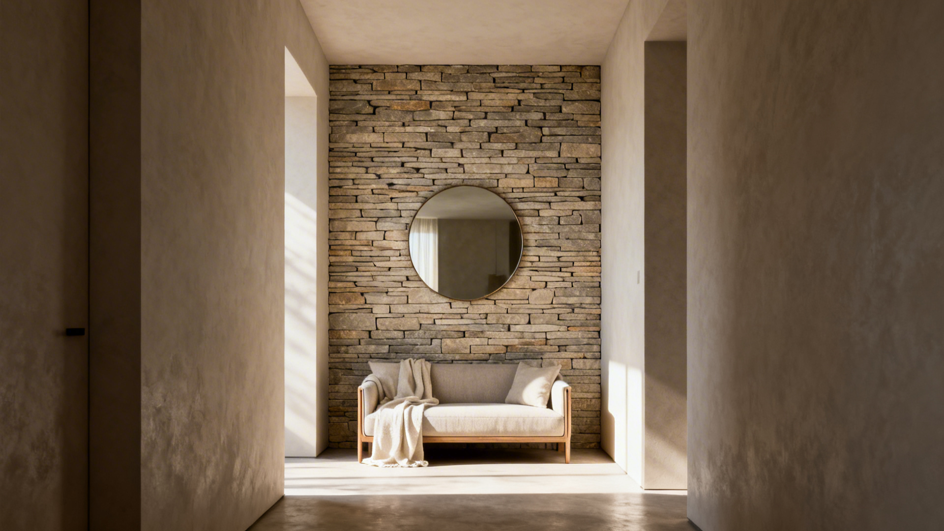 Living Room Feels Flat? Try a Stone Accent Wall