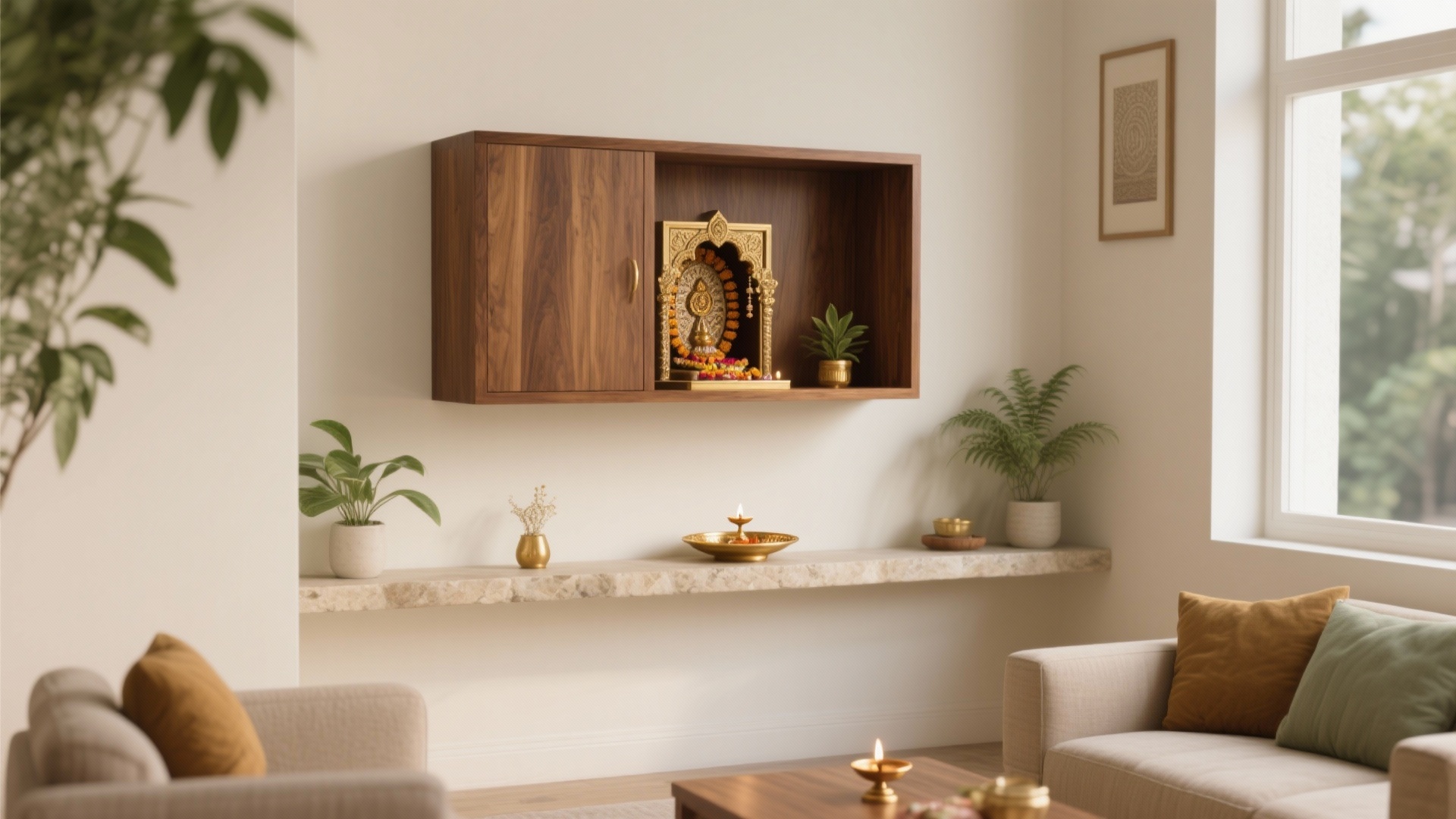 5 Teak Wood Pooja Mandir Designs for Small Homes