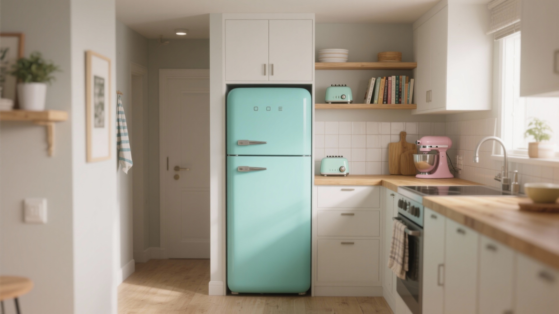 Small Kitchen Feels Cold? Use Colorful Kitchen Appliances