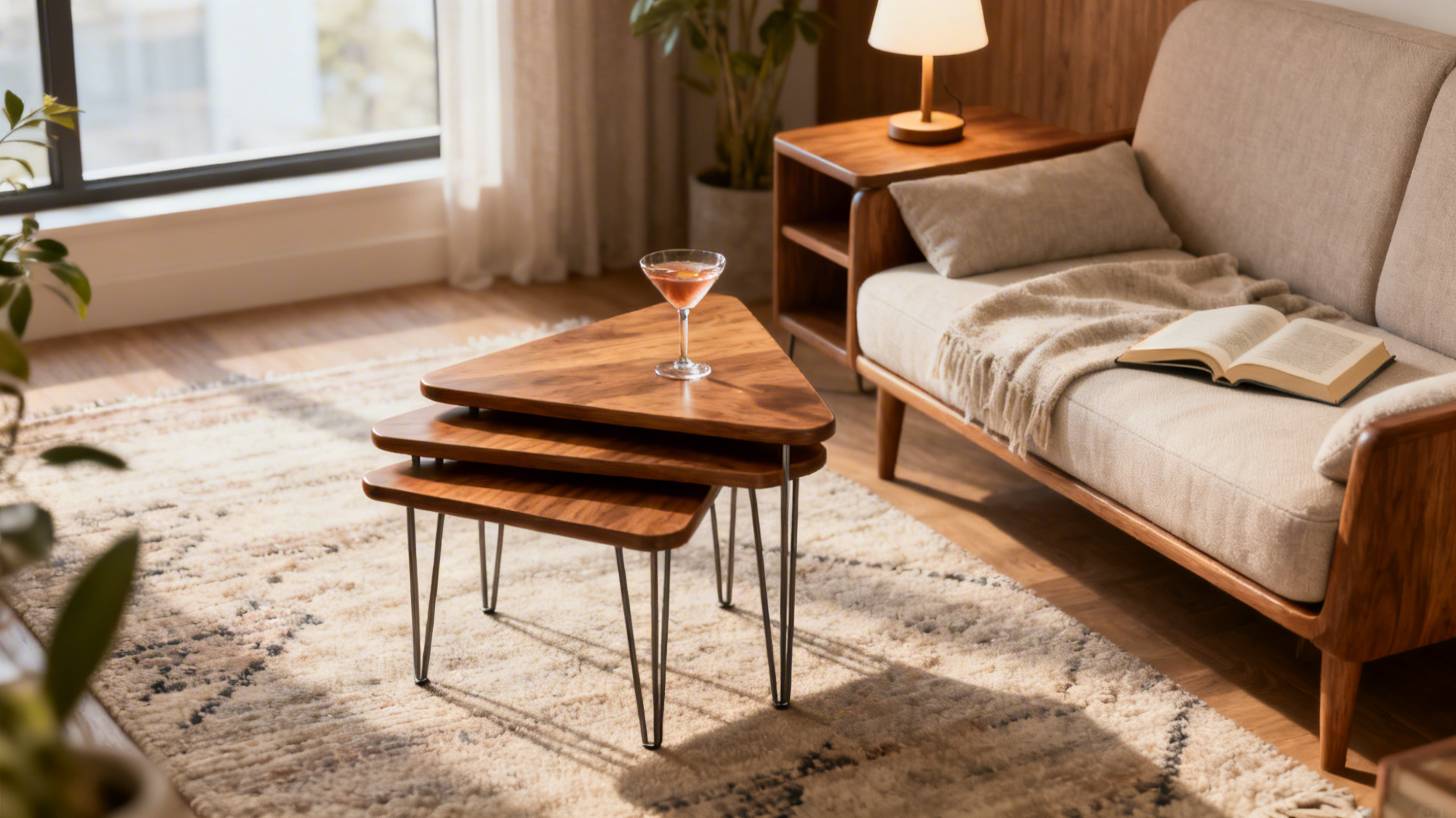 Small Living Room Feels Cramped? Try a Triangle End Table