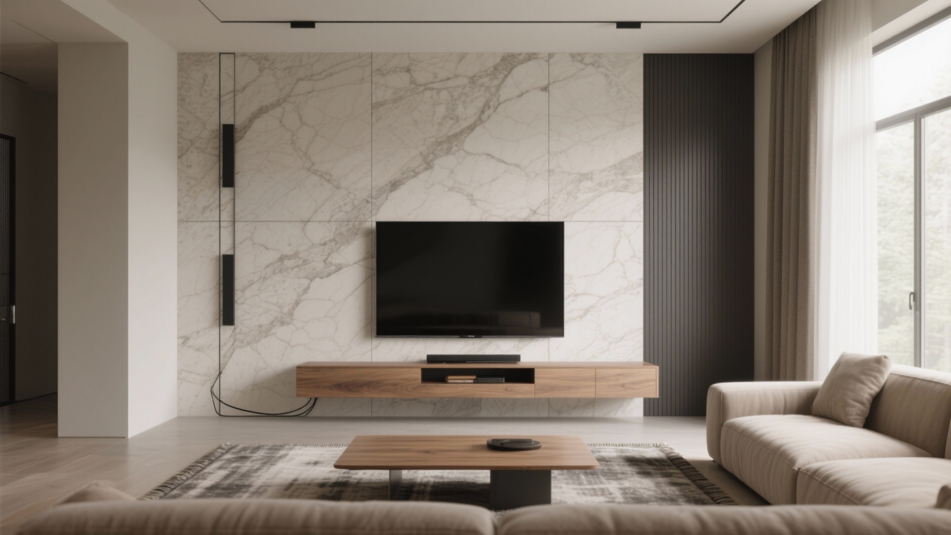 TV Wall Looks Plain? 5 Living Room TV Wall Tile Designs