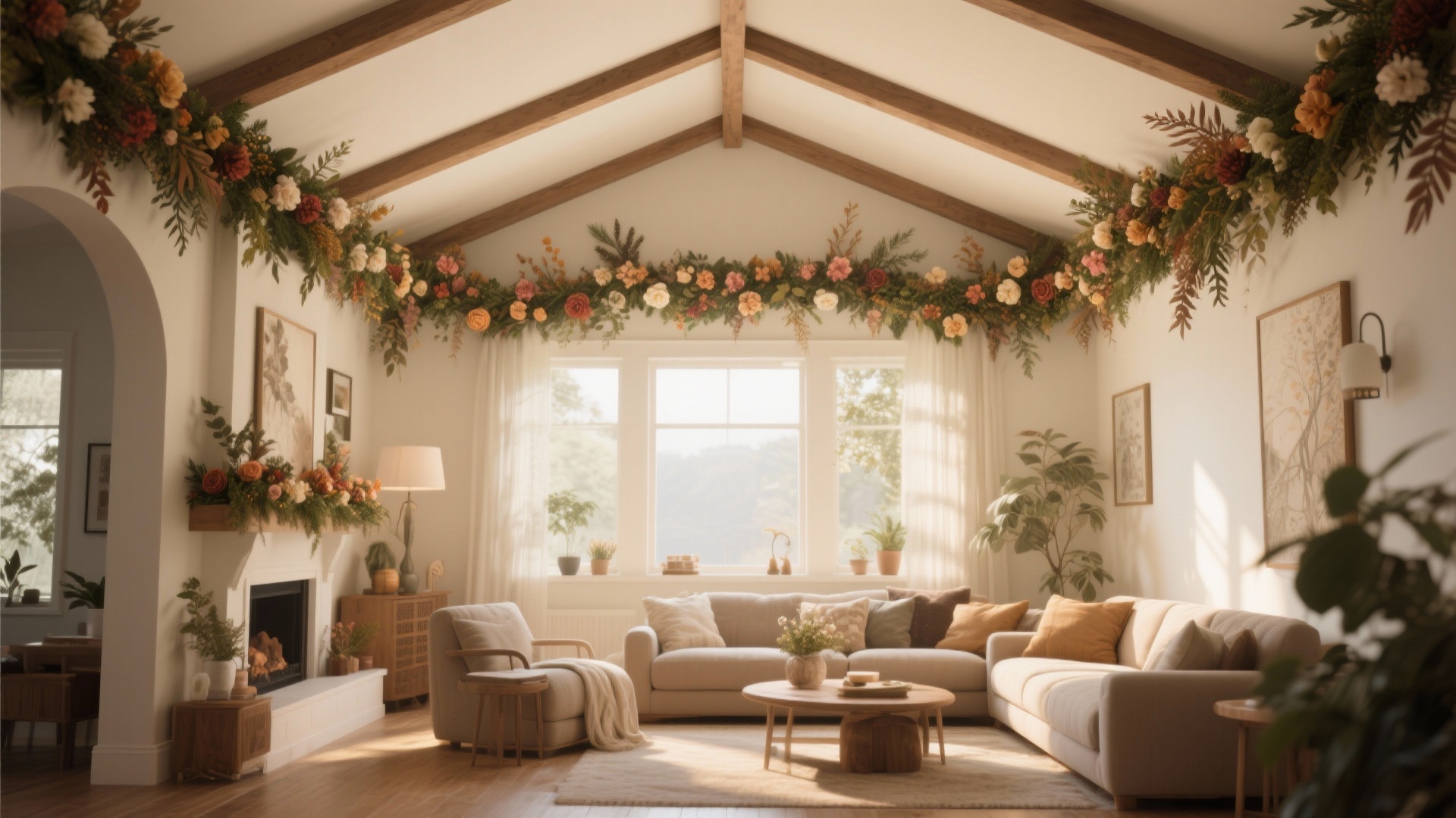 10 Living Room Vaulted Ceiling Ledge Decorating Ideas