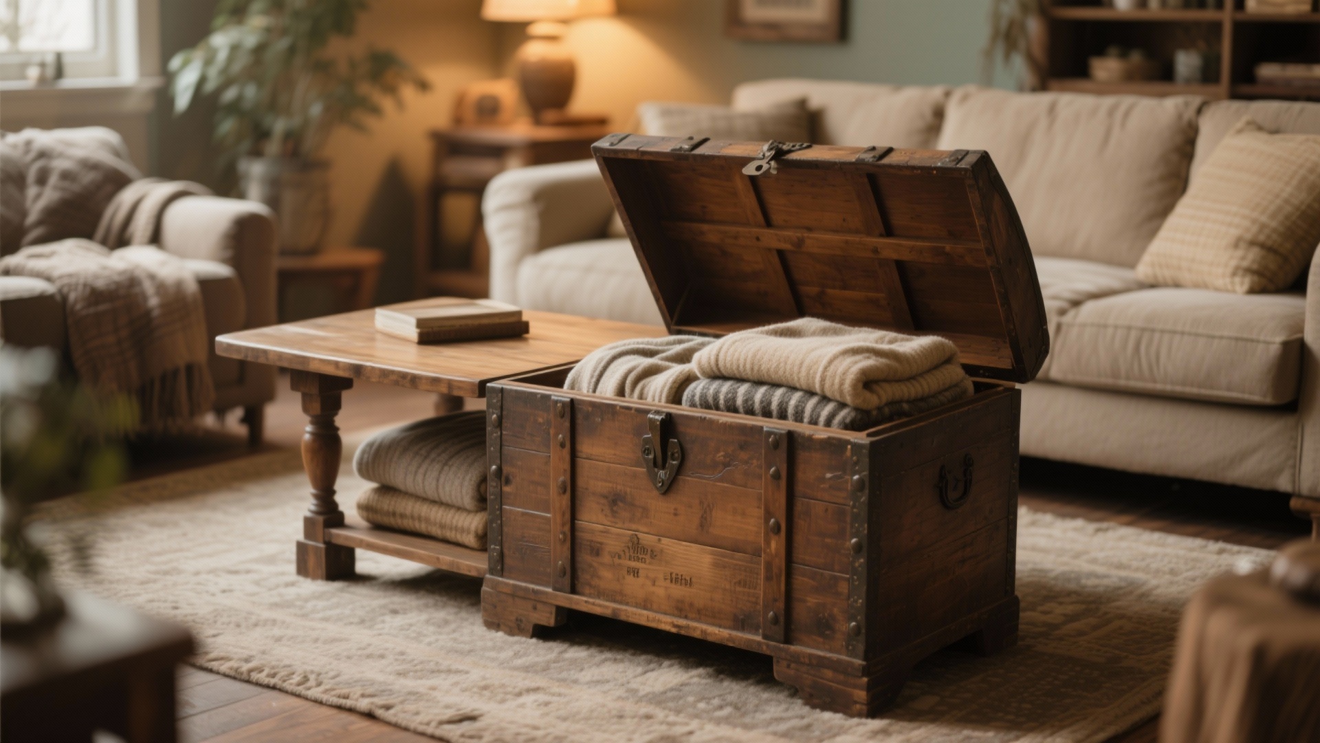 10 Cozy Living Room Blanket Storage Ideas