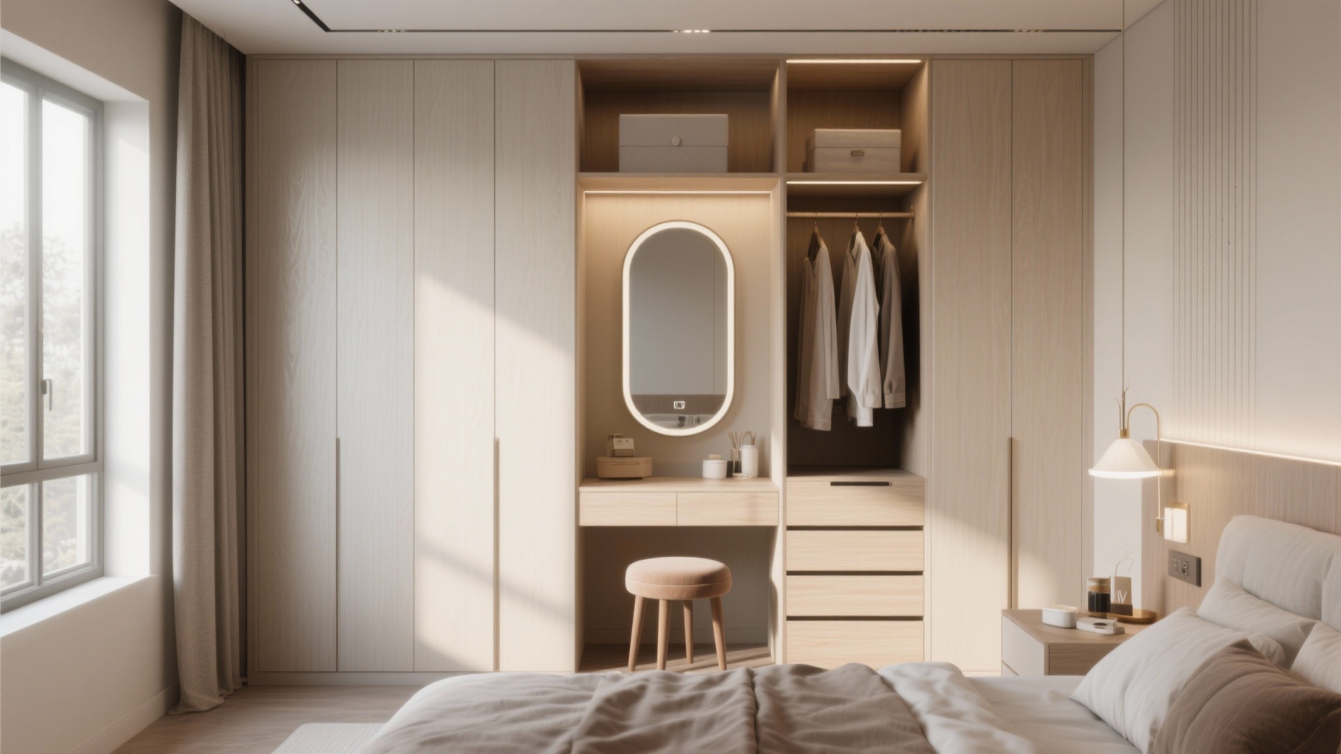 5 Room Almirah Designs with Dressing for Smart Bedrooms