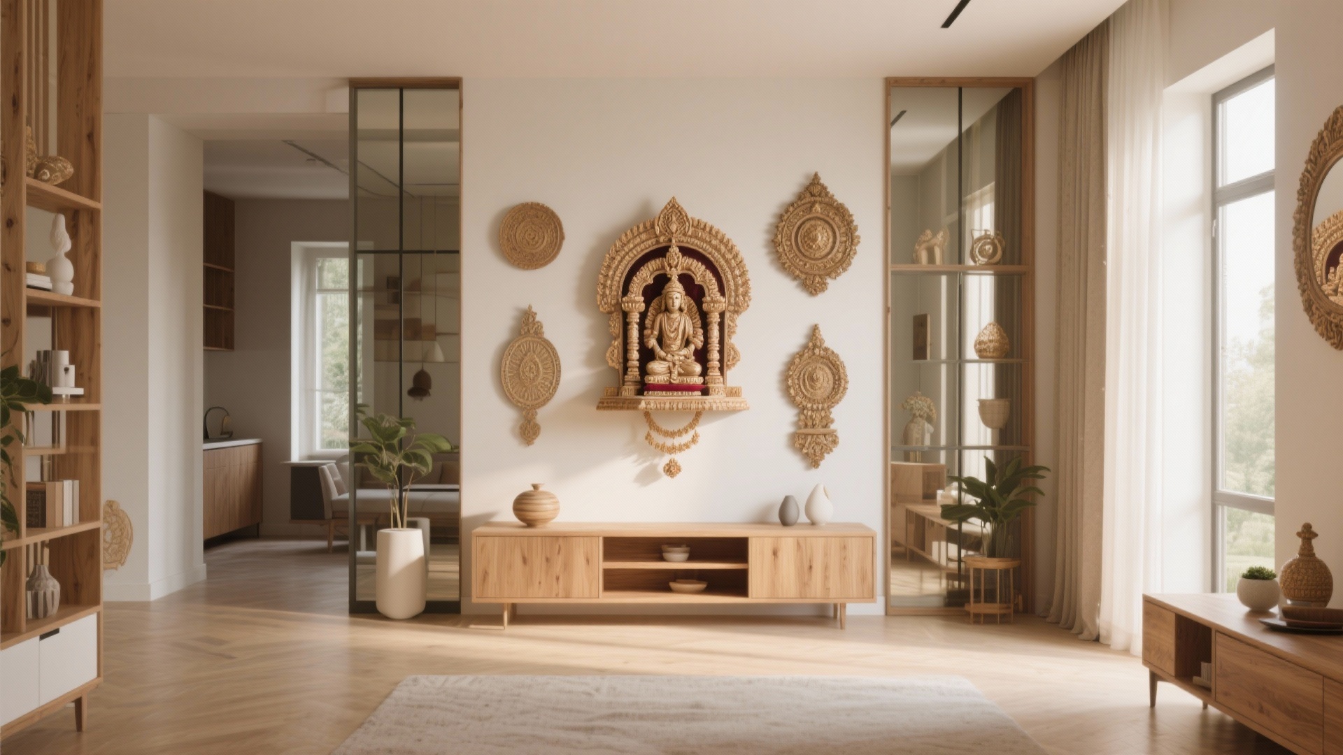 5 Mandir Design Ideas in Wall for Small Homes