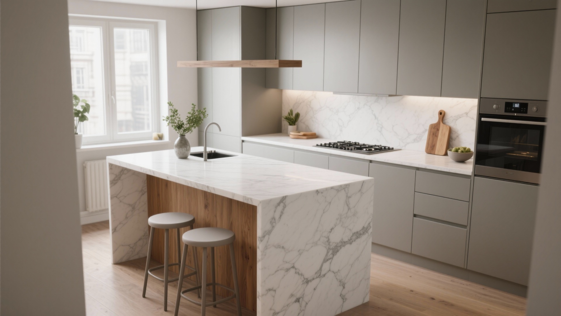 White Marble Kitchen Island — 5 Design Ideas