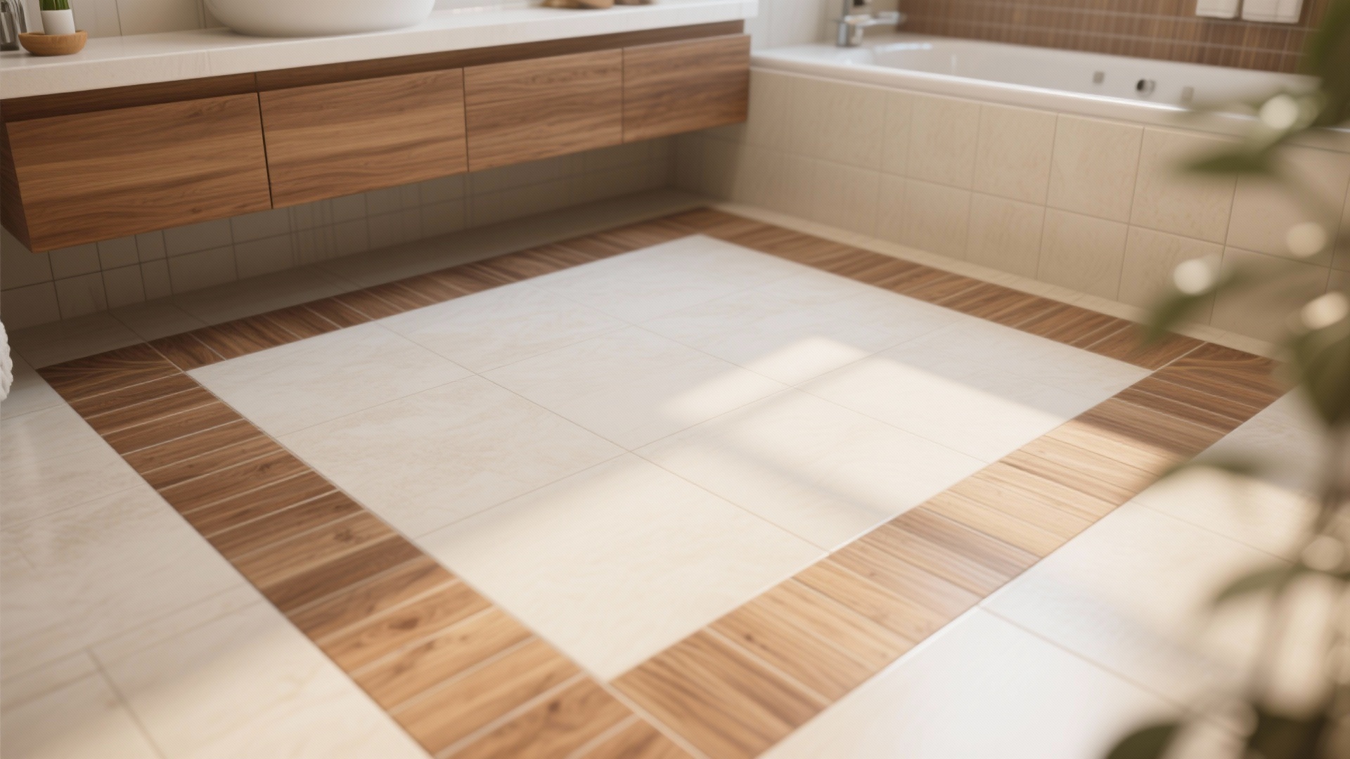 10 Bathroom Floor Tile Border Ideas