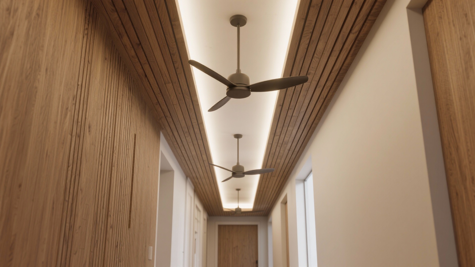 Hall Feels Hot? Modern 2 Fan POP Design for Hall Fix