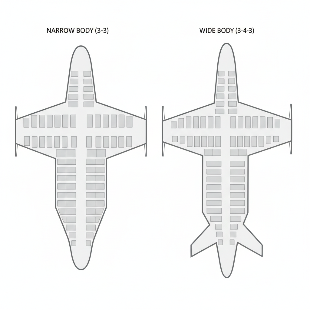 Narrow Body vs Wide Body Cabin Layout: Why Two Aisles?