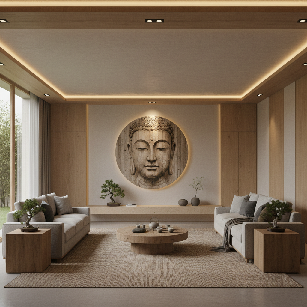 LED vs Halogen vs Ambient Lighting for Buddha Wall Art