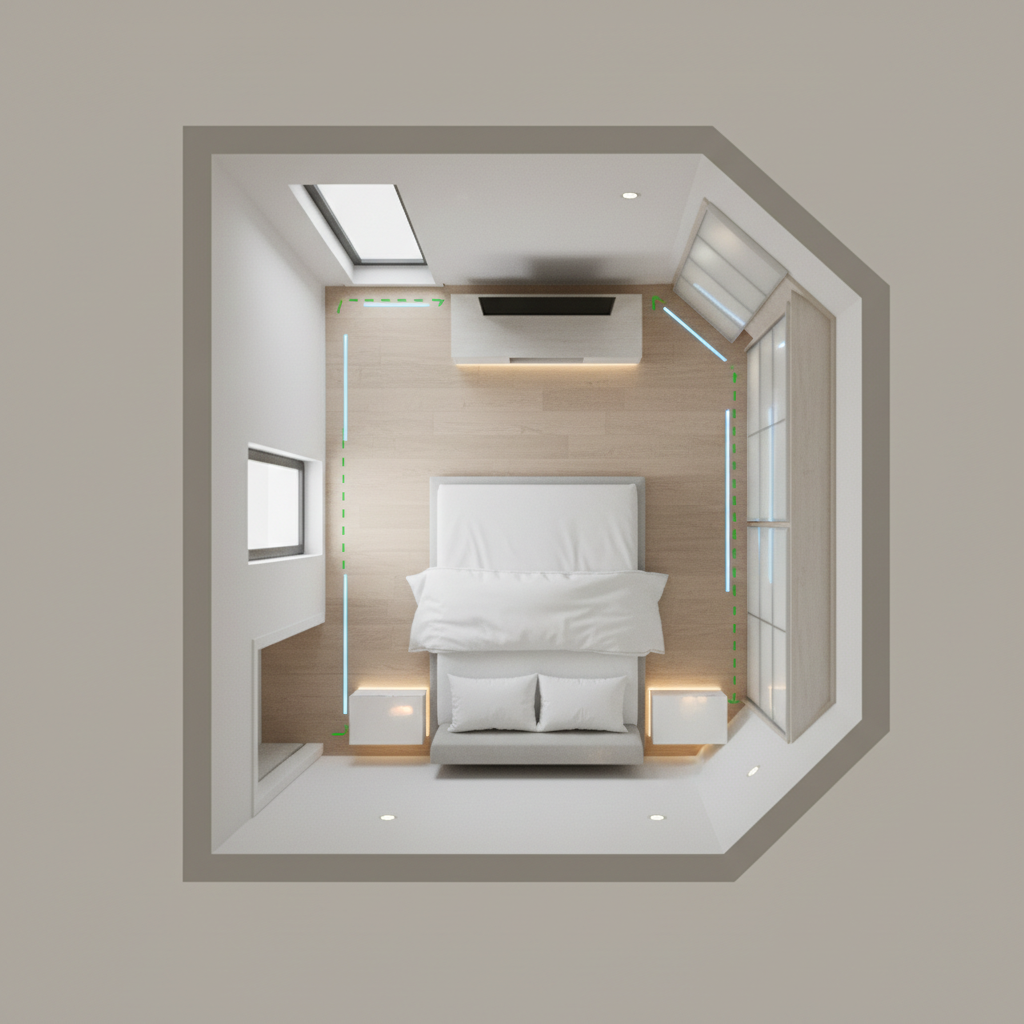 Odd Shaped Bedroom Layout: Fix Wasted Corners & Tight Space