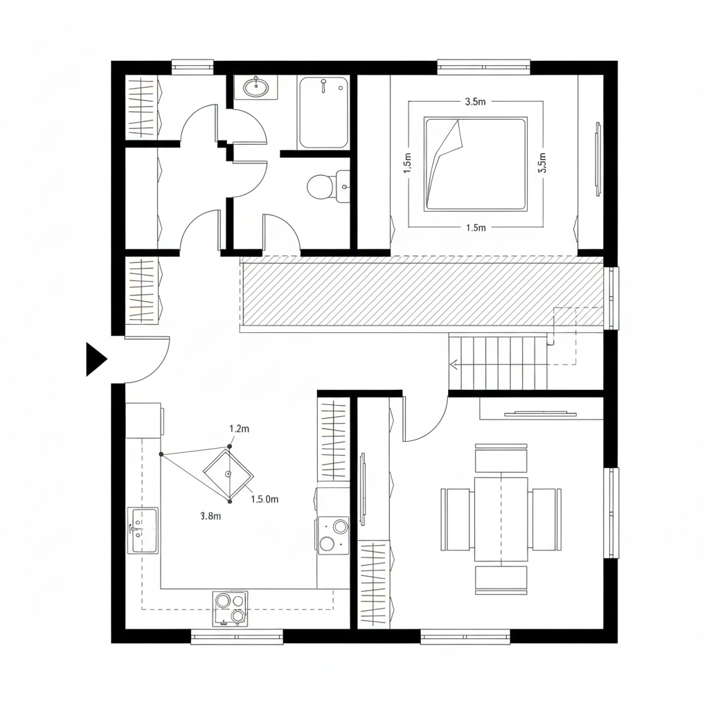 490 Sq Ft Double Floor House Plan That Fixes Cramped Living
