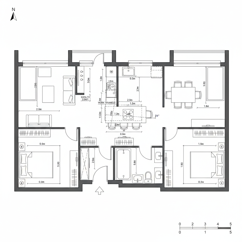 2BHK Floor Plan in 800 sq ft — Future-Ready Layouts