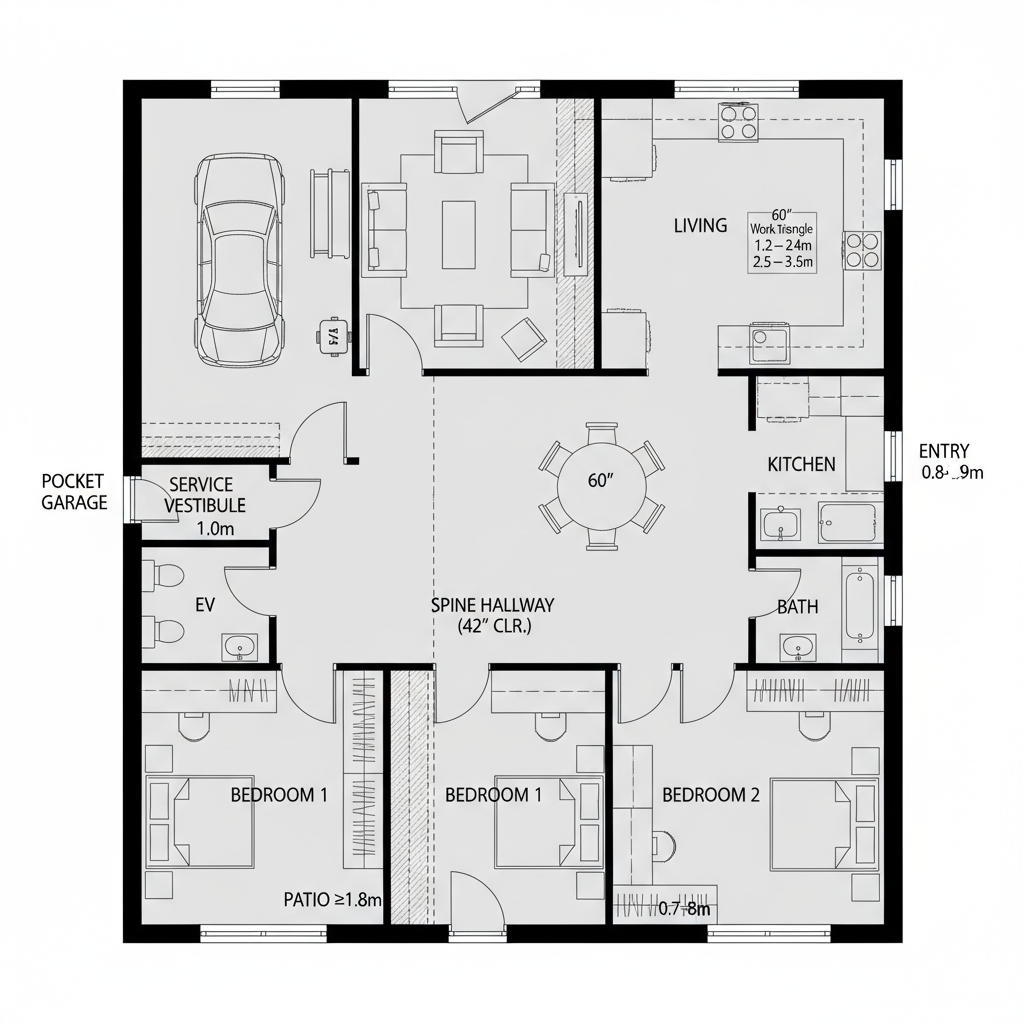 Tight Layout? Simple Single Floor Home Plan With Parking