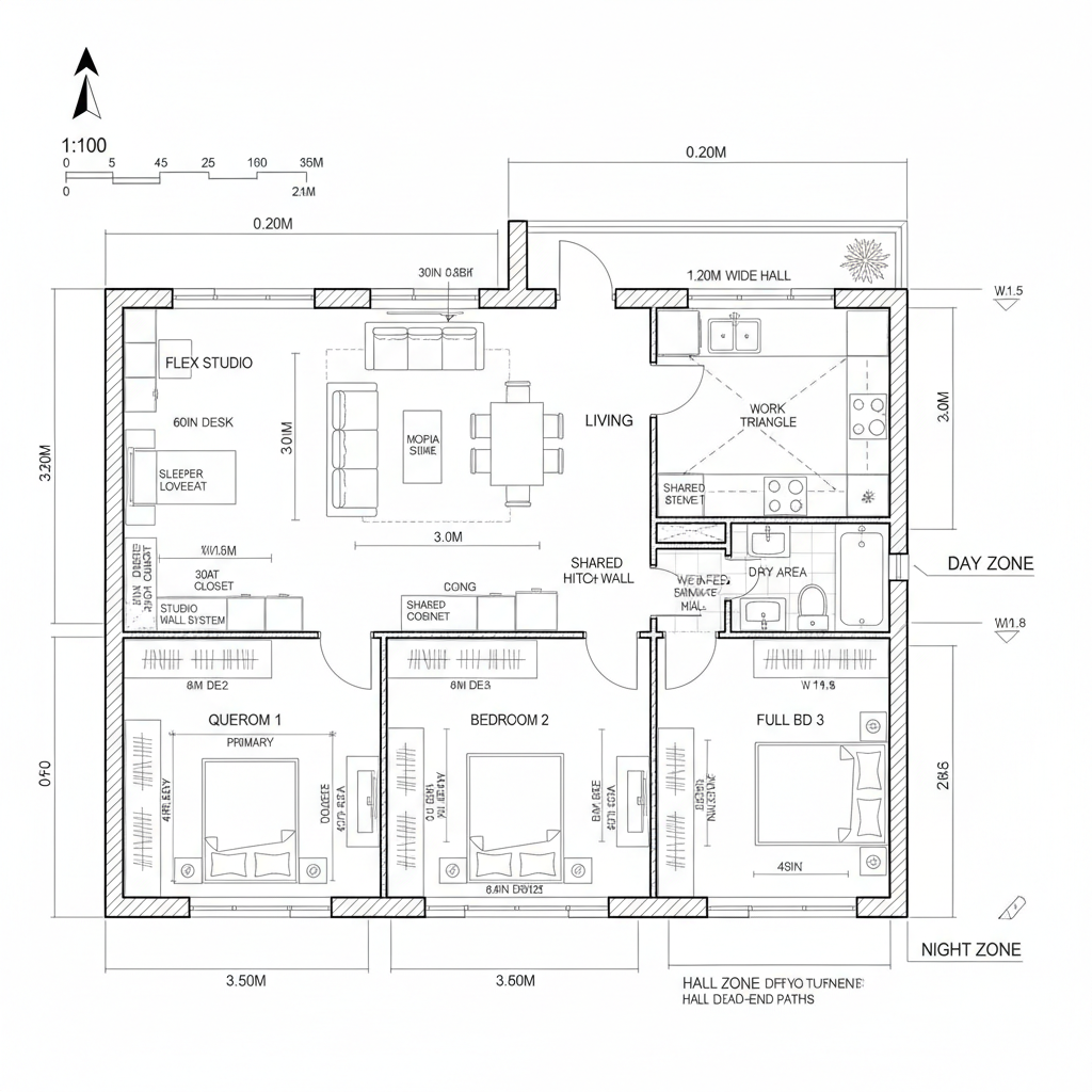 Future-Ready Small 3-Bedroom Floor Plans