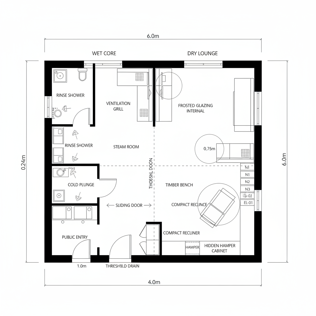 Simple Spa Floor Plan—Future-Ready Residential Wellness