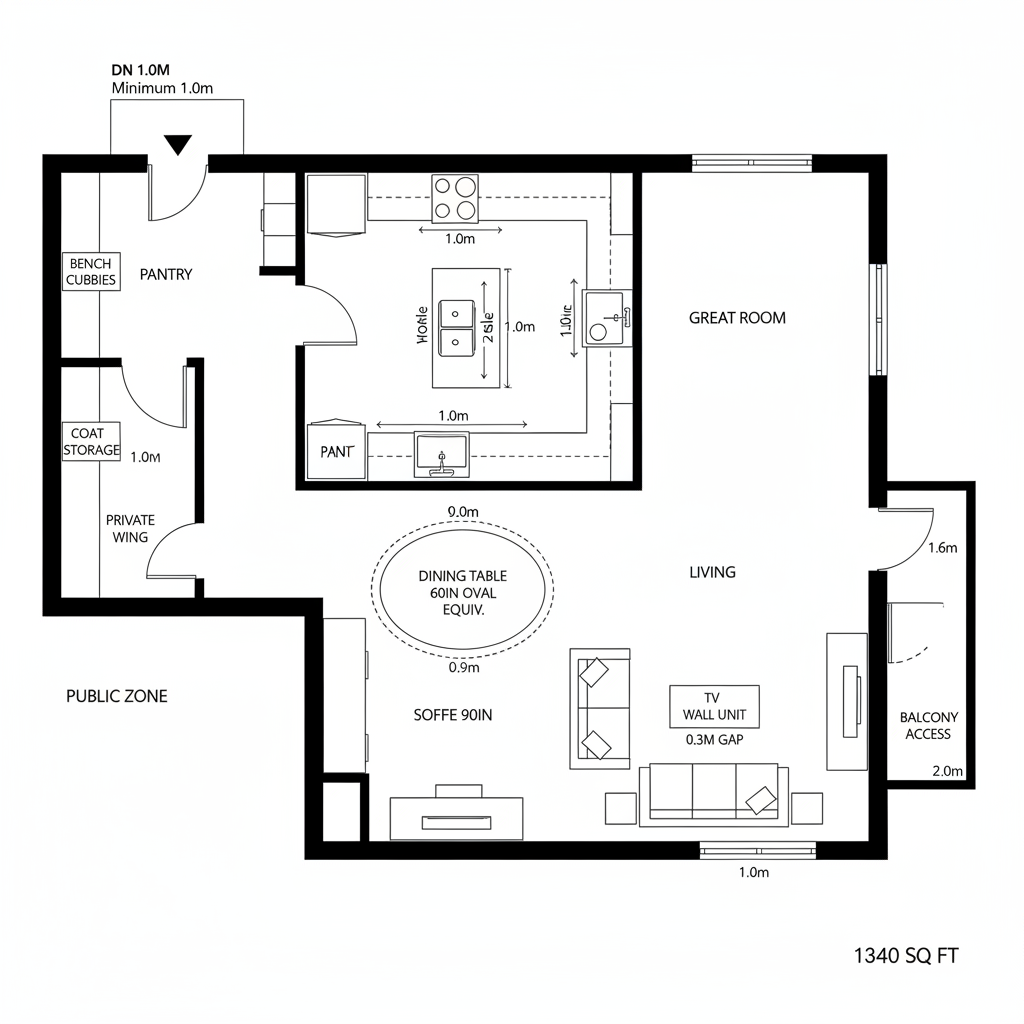 Prakruthi Solitaire 1340 sq ft Floor Plan—A Designer’s Future Read