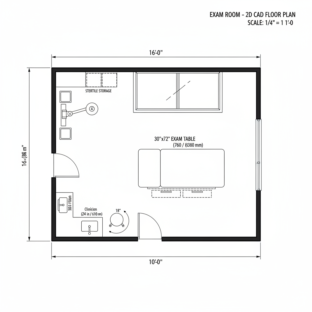 Small Medical Clinic Floor Plan 16×10 ft – Future-Ready Layouts