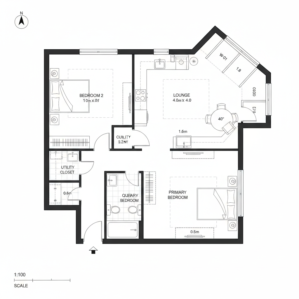 Small 2-Bedroom Apartment Floor Plans — Future Interface Design