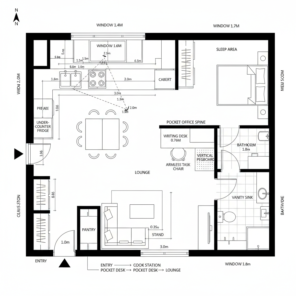 450 sq ft Building Floor Plan—Future-Ready Micro Living