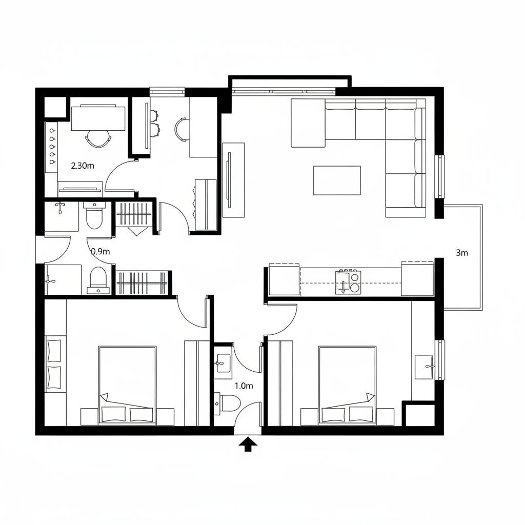 Adarsh Gardens 2 BHK Floor Plan—Future-Facing Design Read