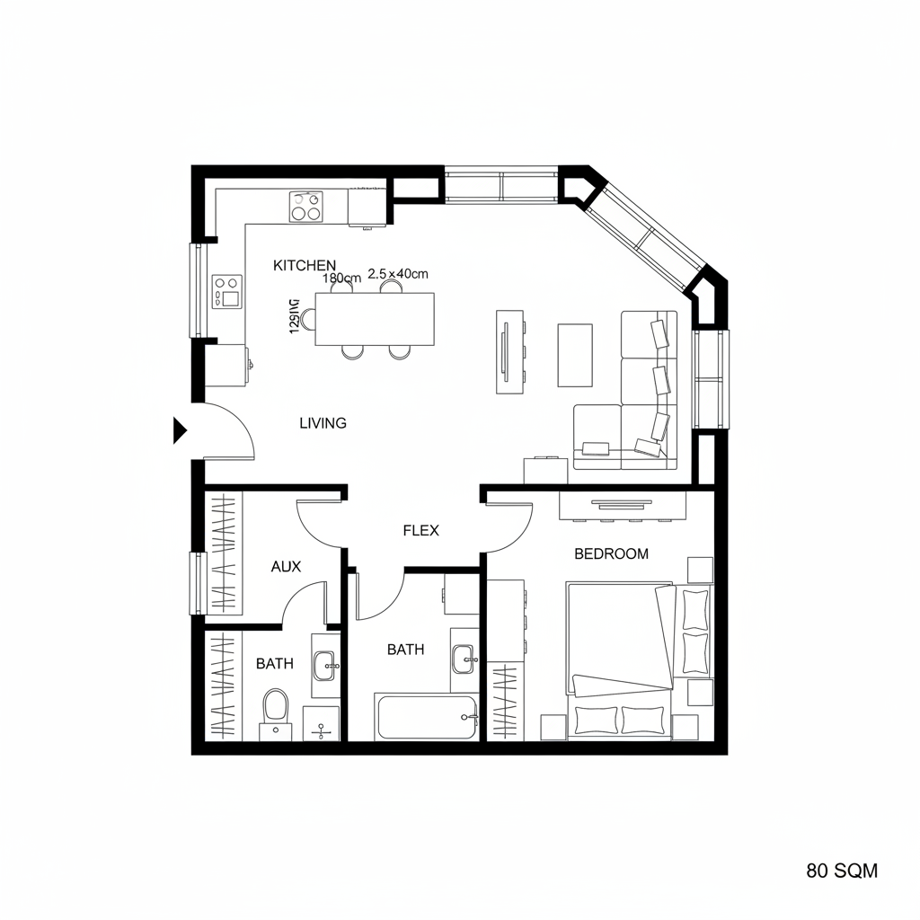 80 sqm Apartment Floor Plan: Fix Cramped Layouts