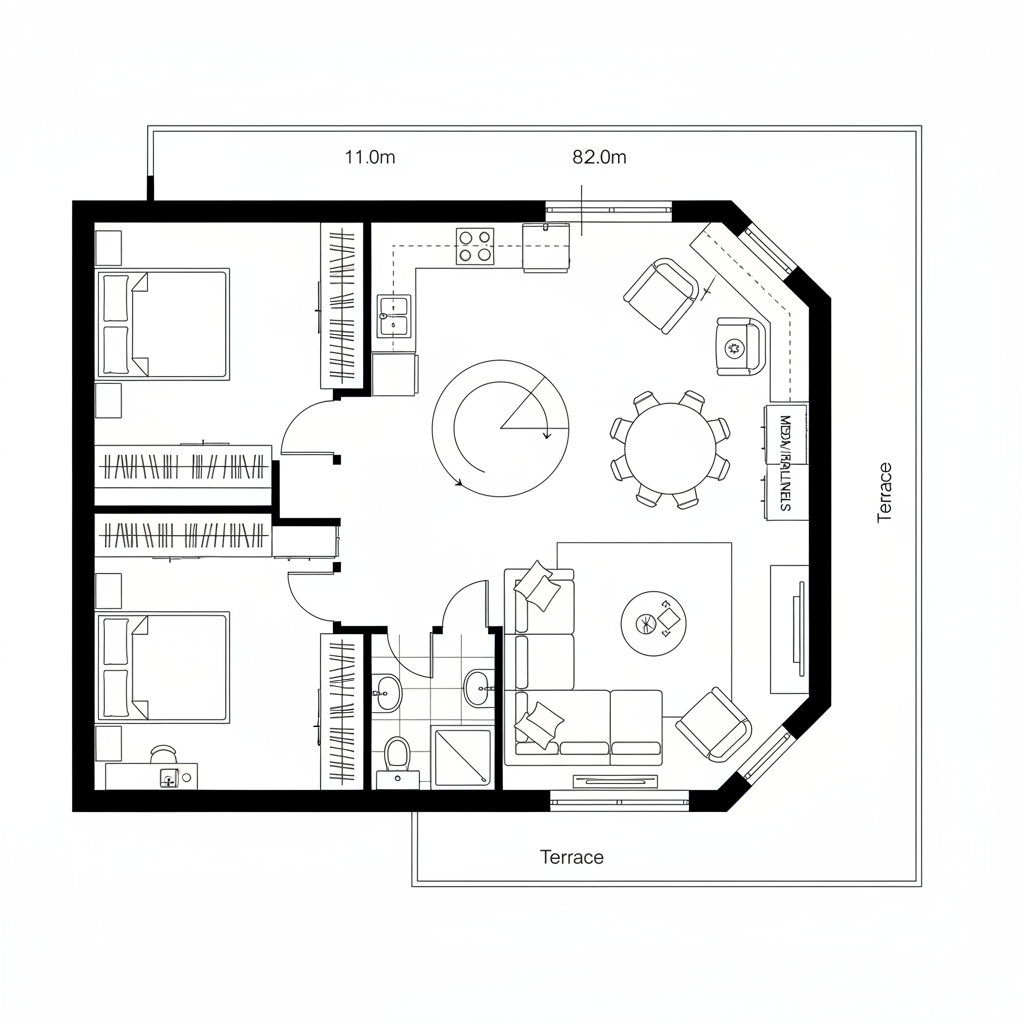 2 Bed Terrace Plan: Fix Small Top Floor Layout Problems