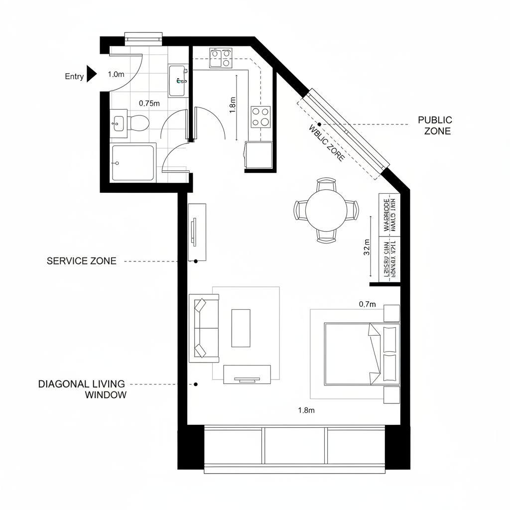 Tiny Studio Apartment Floor Plans—Future Interface Design
