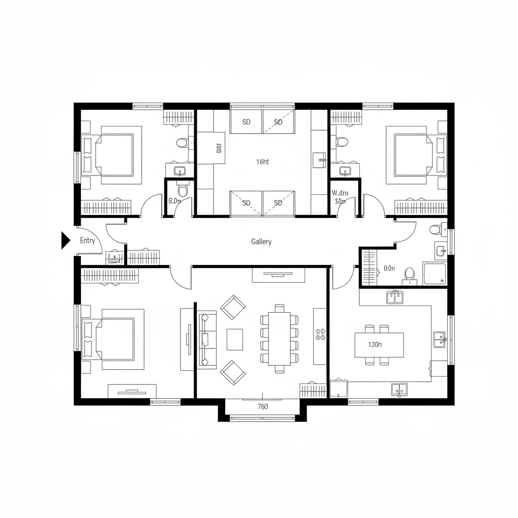 Cramped Layout? Try an AutoCAD Simple Ground Floor Plan