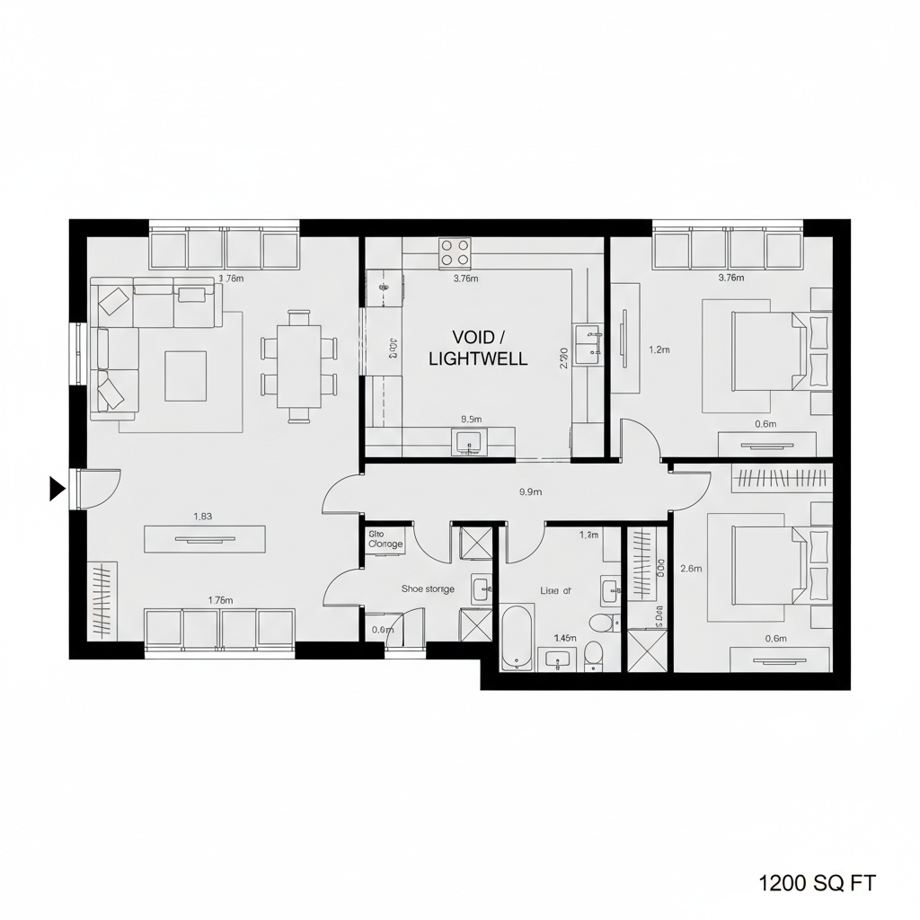 1200 sq ft Floor Plans in 3D: Future Interface Design