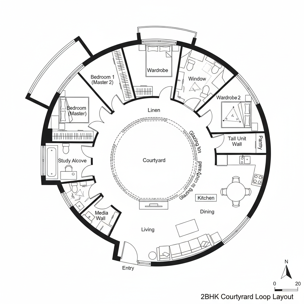 Two BHK Independent Floor Plan — Future Interface Design