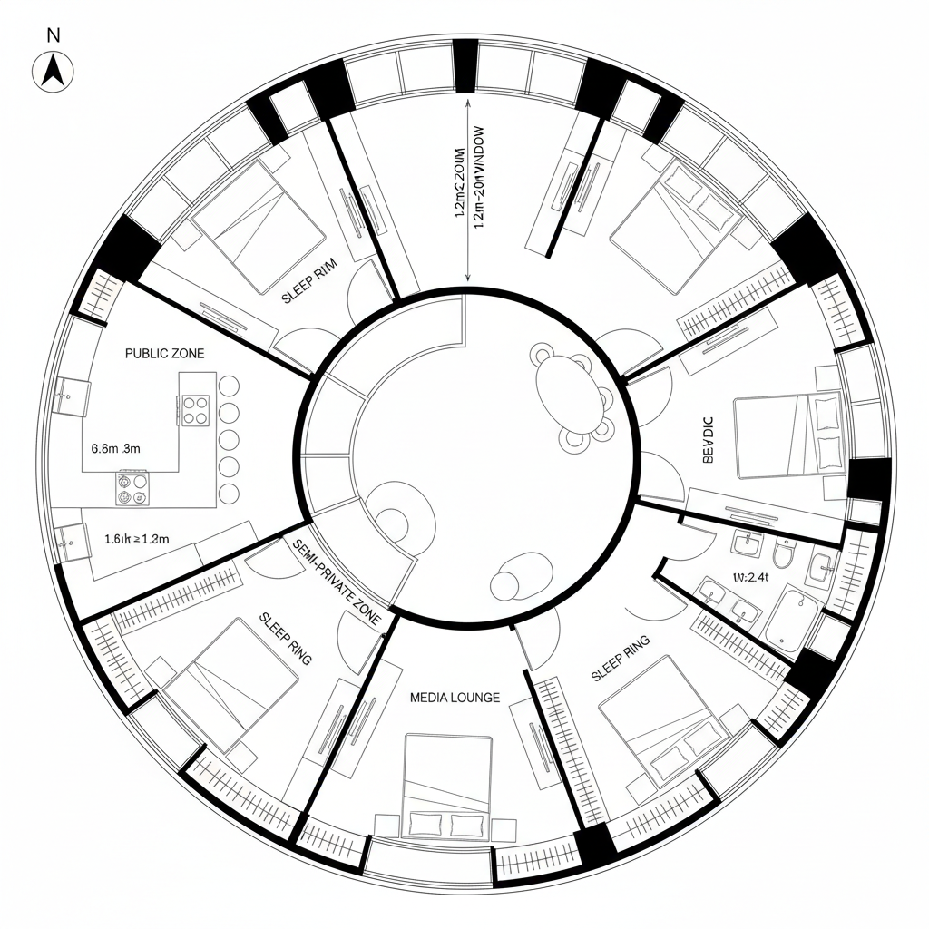 Woodstock Floors Master Plan | Future-Spine, Courtyard Loop, Quiet Wing