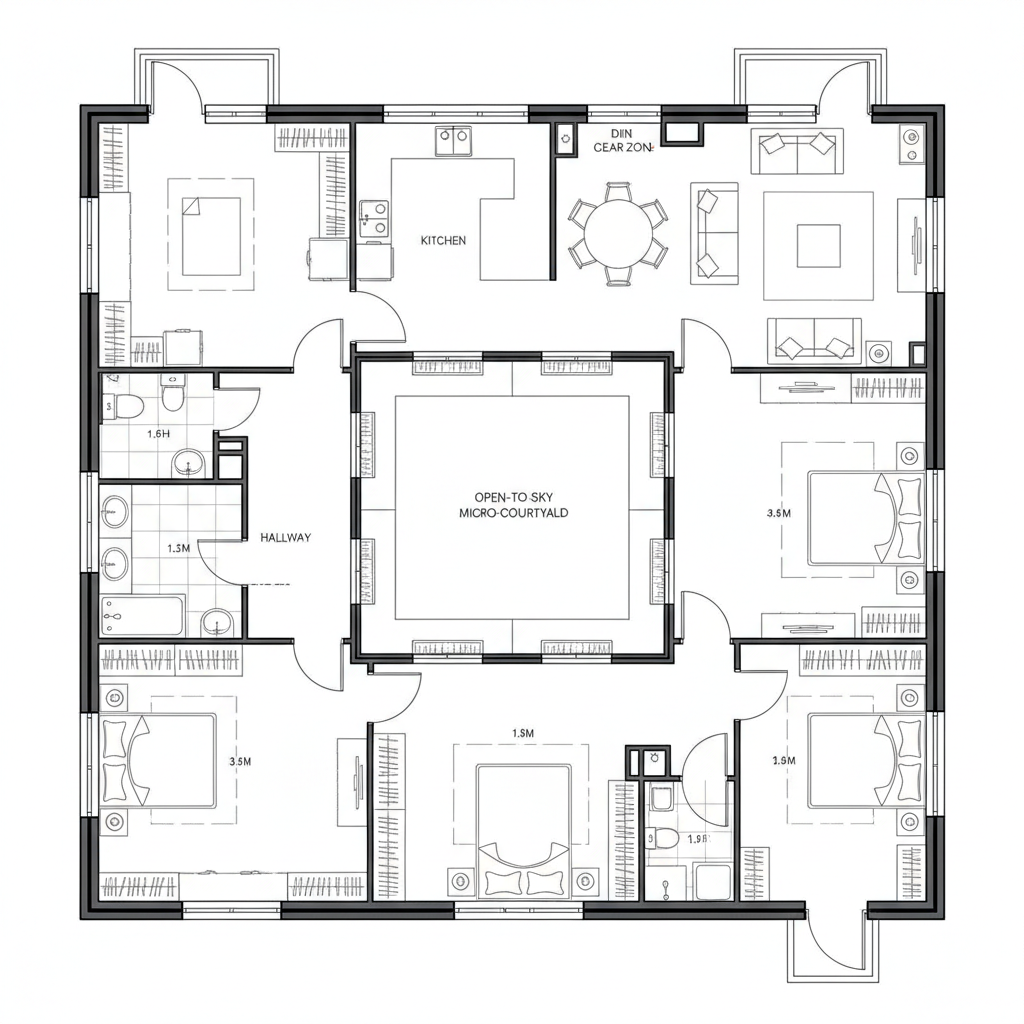 2 BHK Floor Plan for Independent House That Fixes Privacy