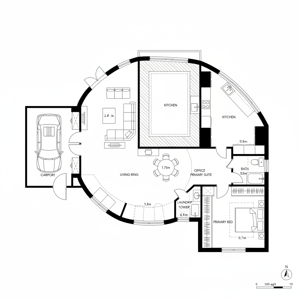 Single-Floor 1200 Sq Ft: A Designer’s Future Interface