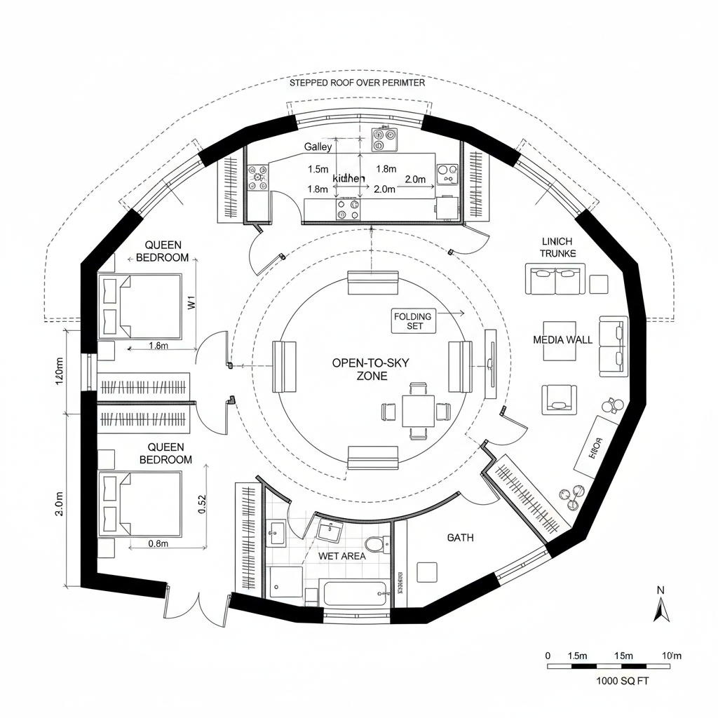 1000 sq ft Floor Plans with Elevation: Future-Ready Design