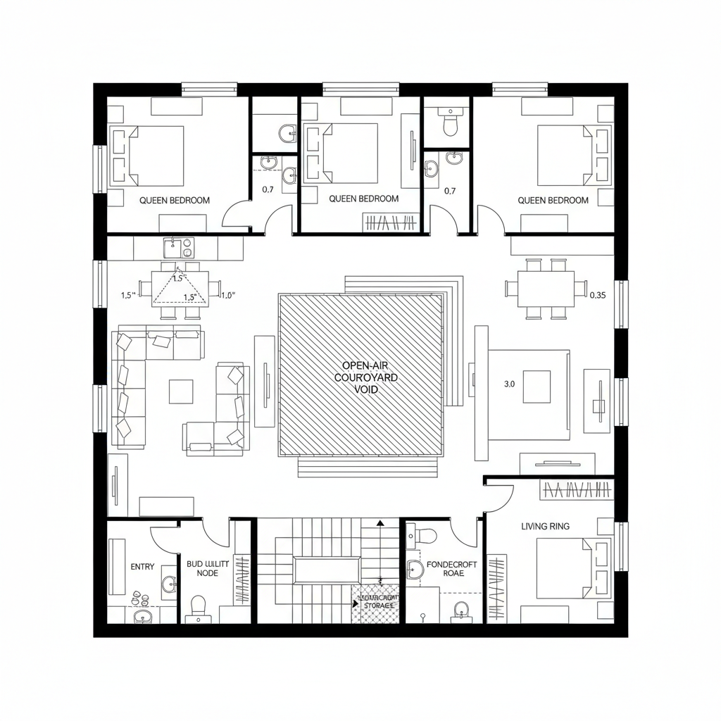 Two-Story Layouts for Square Plots: A Futurist Planner’s Take