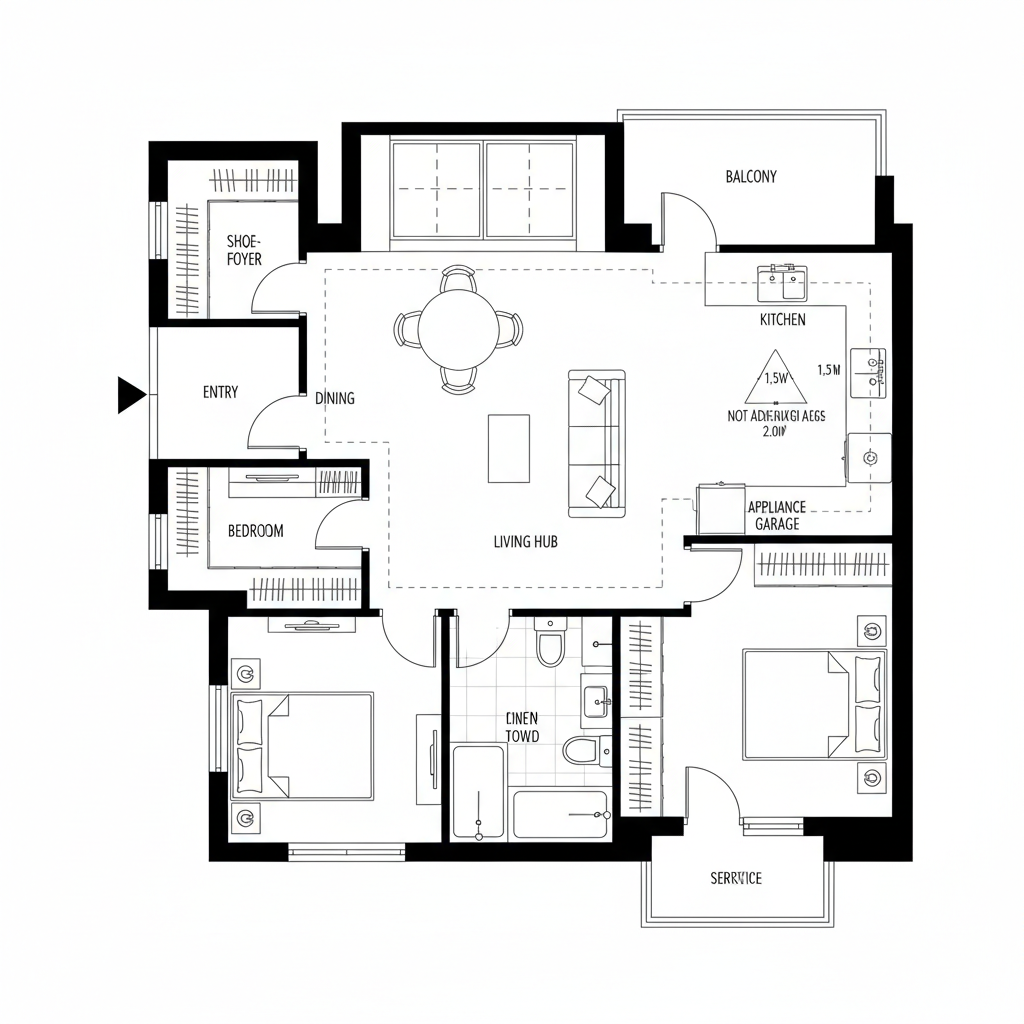 Vatika Lifestyle Homes 2BHK Floor Plan — Future Interface Design