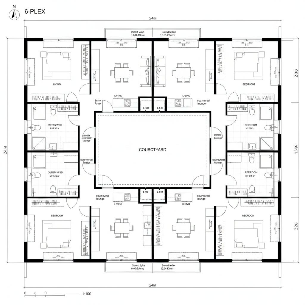 Six-Plex Floor Plans with Future Logic