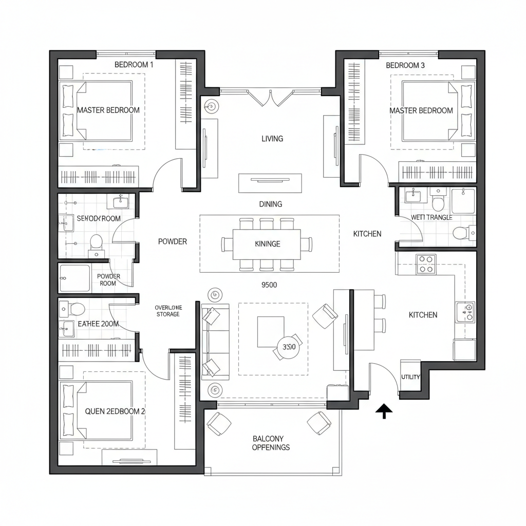 Sobha Meritta 3 BHK Super Luxury — Future-Ready Spatial Interface
