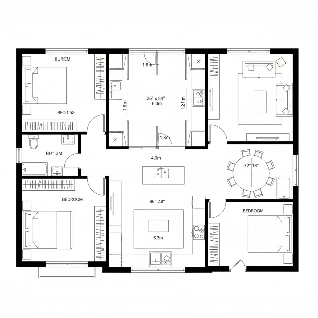 Ideal 3-BHK Ground Floor Plan – Future-Ready Design Logic