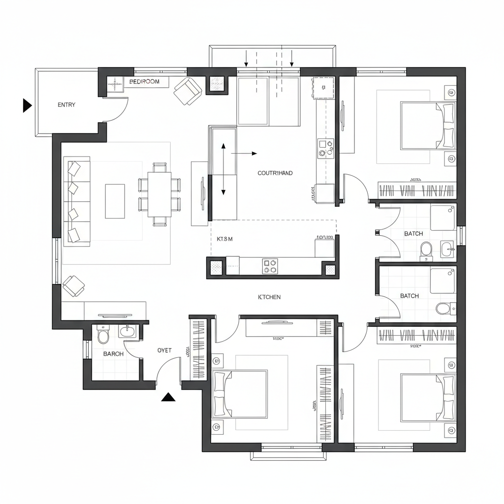 1600 sq ft Ground-Floor 3-BHK: Future Interface Planning