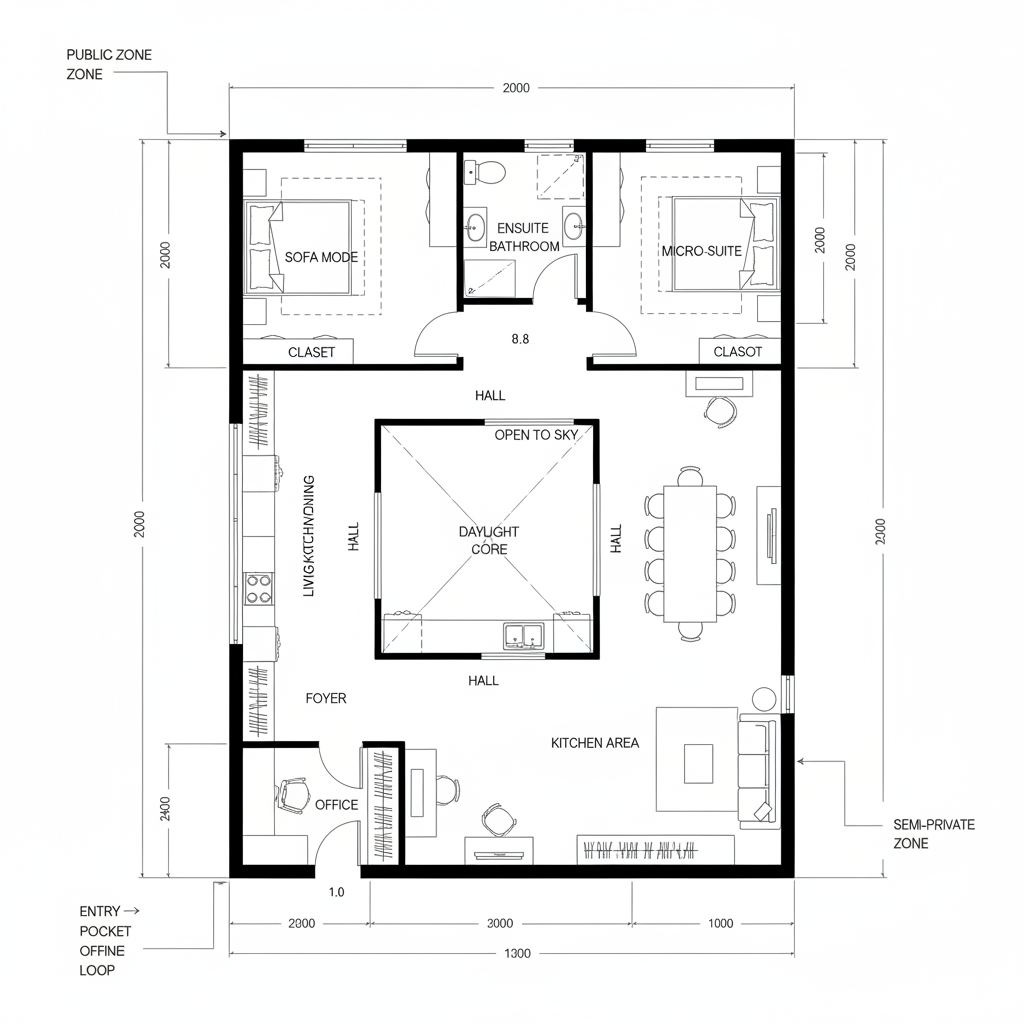 10x20 Meter Floor Plan: Fix a Long, Cramped Layout