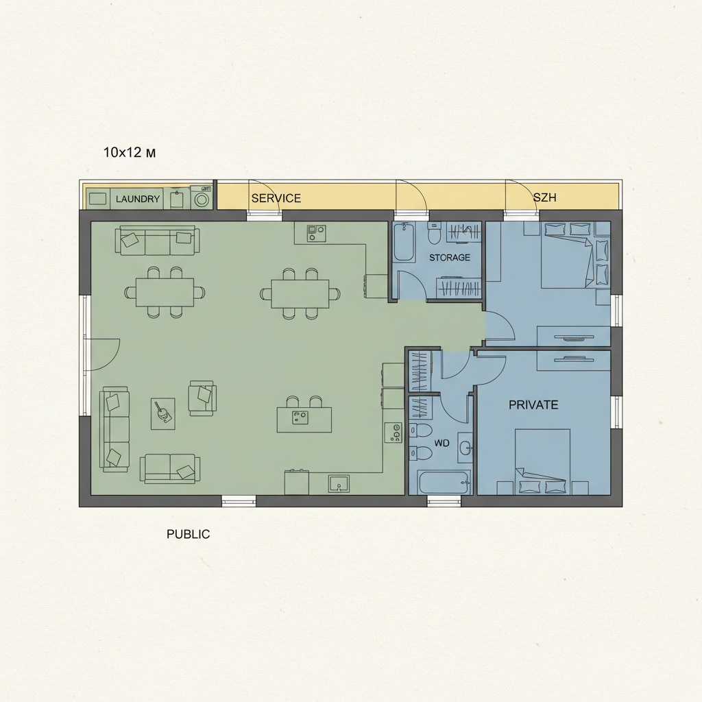 Denah Rumah 10 x 12 Meter yang Nyaman & Efisien