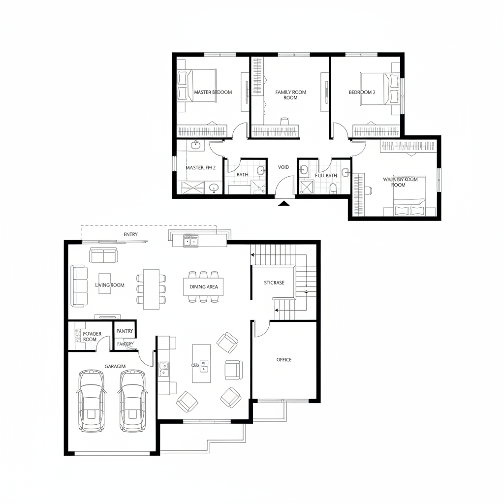 Denah Rumah 2 Lantai Lengkap dengan Tampak PDF