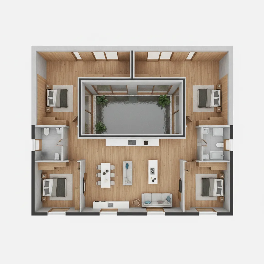 Desain Denah Rumah Leter L yang Efisien